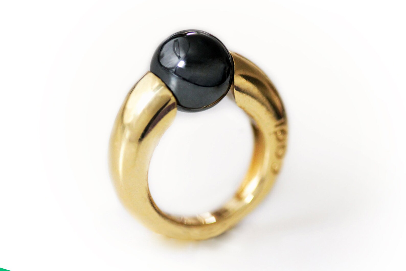 Gold Ring With Black Stone Amethyst Ring Stone Ring Unique - Etsy