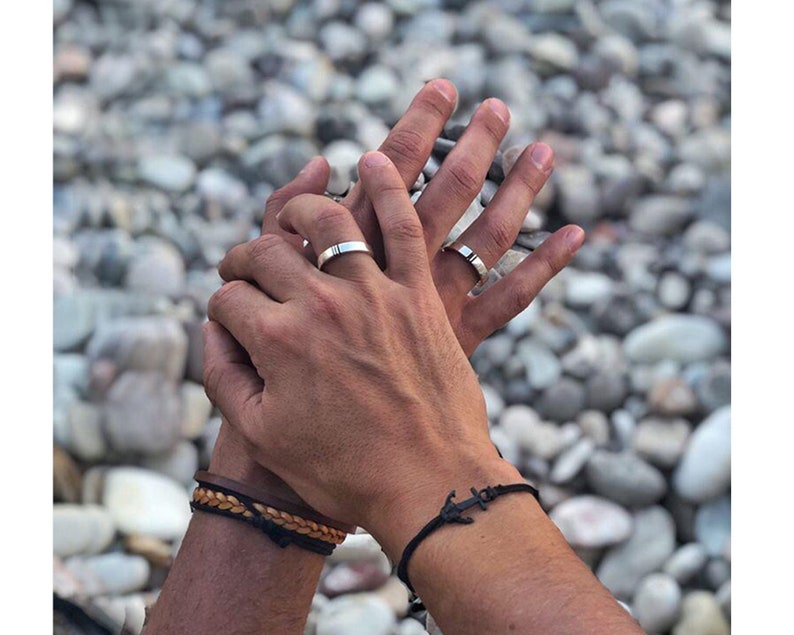 Initials Matching Rings Personalised Bands Hidden Secret - Etsy