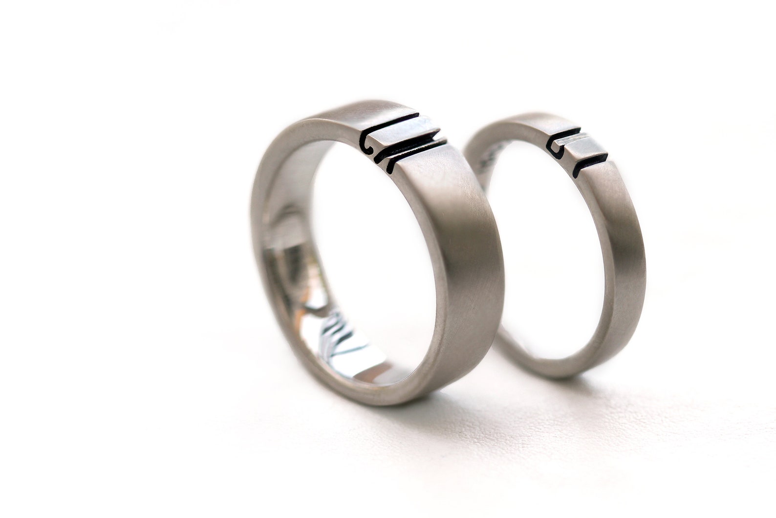 Initial Couple Rings His and Her Set of Two Rings 2 Unique - Etsy