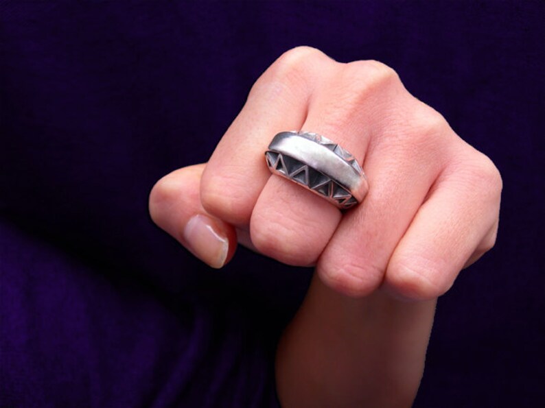 Geometric Ring, Sterling Silver, Custom Made Jewelry, Jewelry Art - Etsy