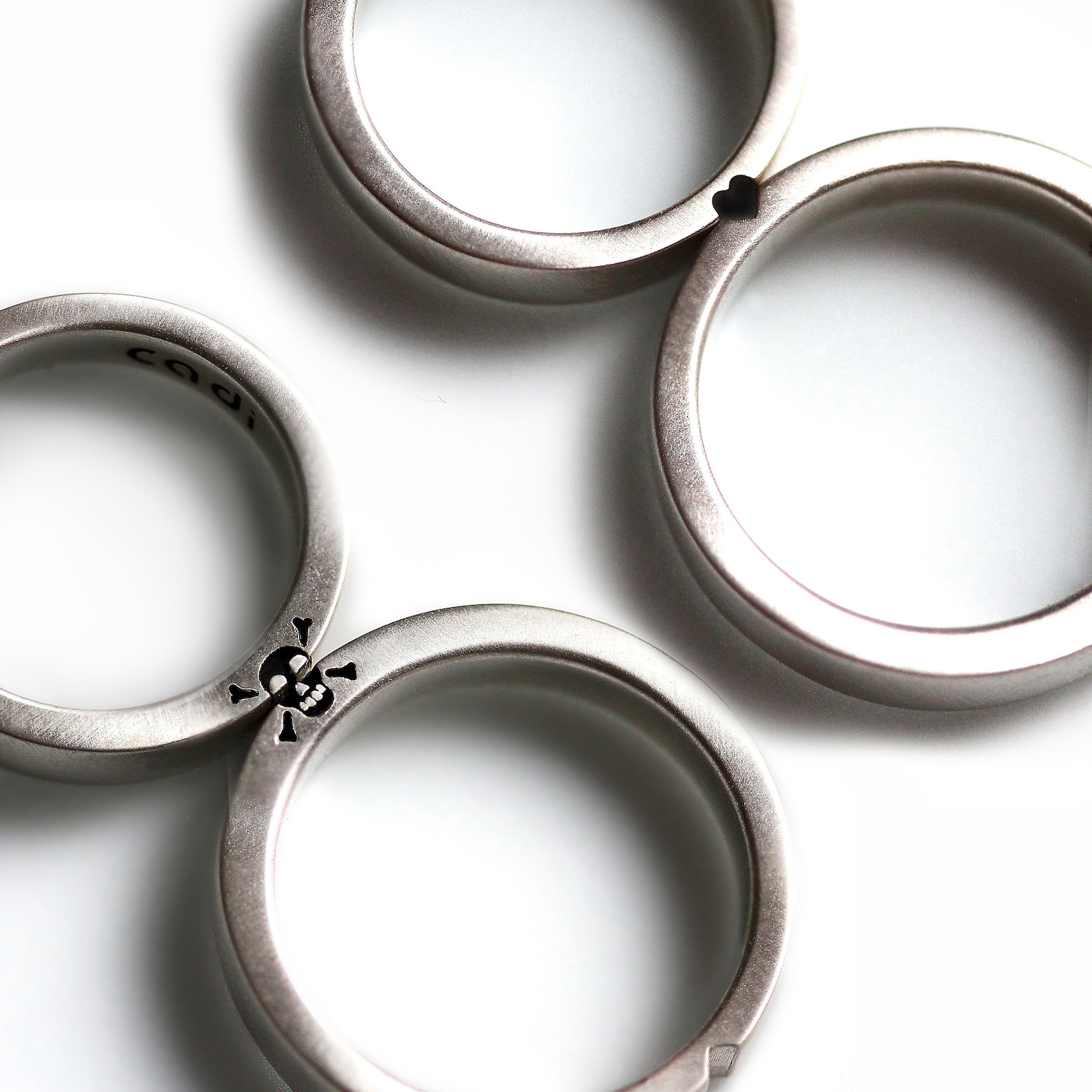 Skull Wedding Ring Matching Wedding Bands Wedding Ring Set - Etsy