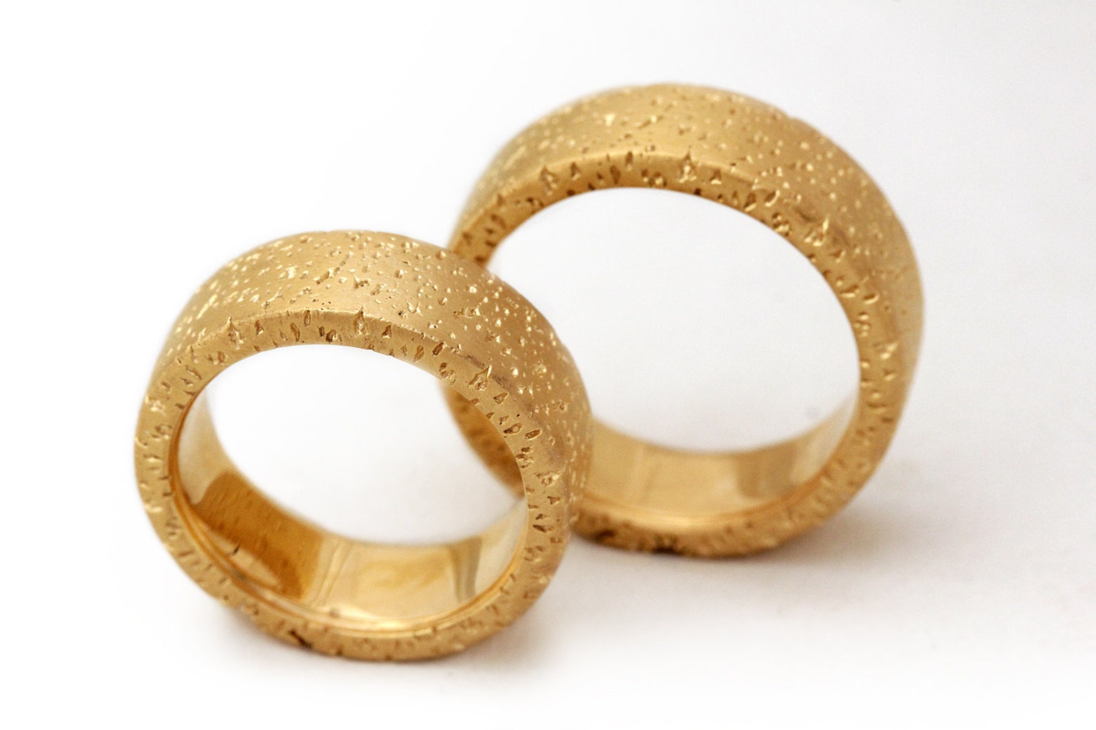 Men Engagement Ring Gold Sun and Moon Ring Set Unique Rustic - Etsy