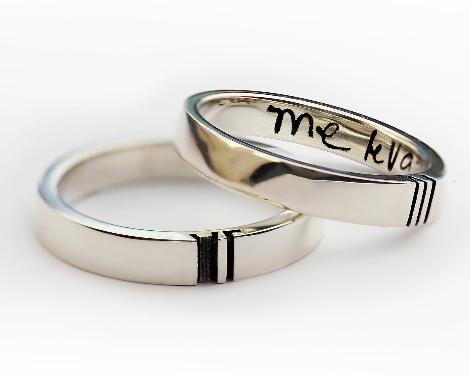 Initials Matching Rings, Personalised Bands, Hidden Secret, Unique ...