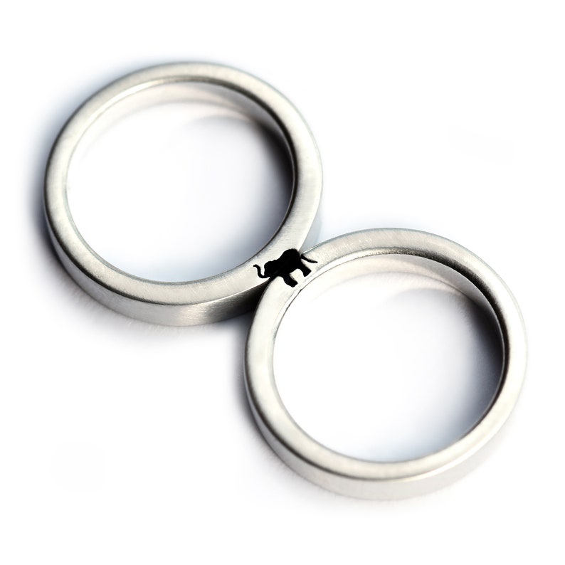 Silver Elephant Couple Ring, Elephant Engagement Ring, Travel Rings ...