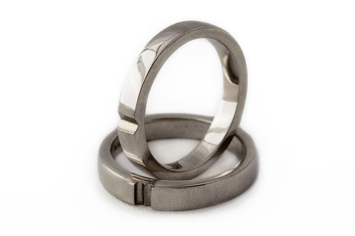 Heart Matching Wedding Bands Platinum Wedding Ring Sets | Etsy