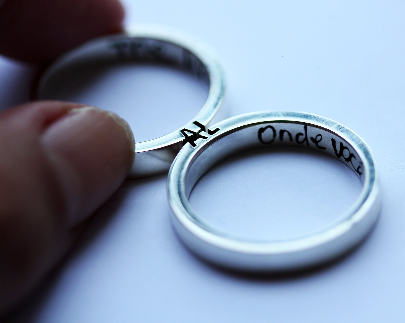 Initials Matching Rings, Personalised Bands, Hidden Secret, Unique ...