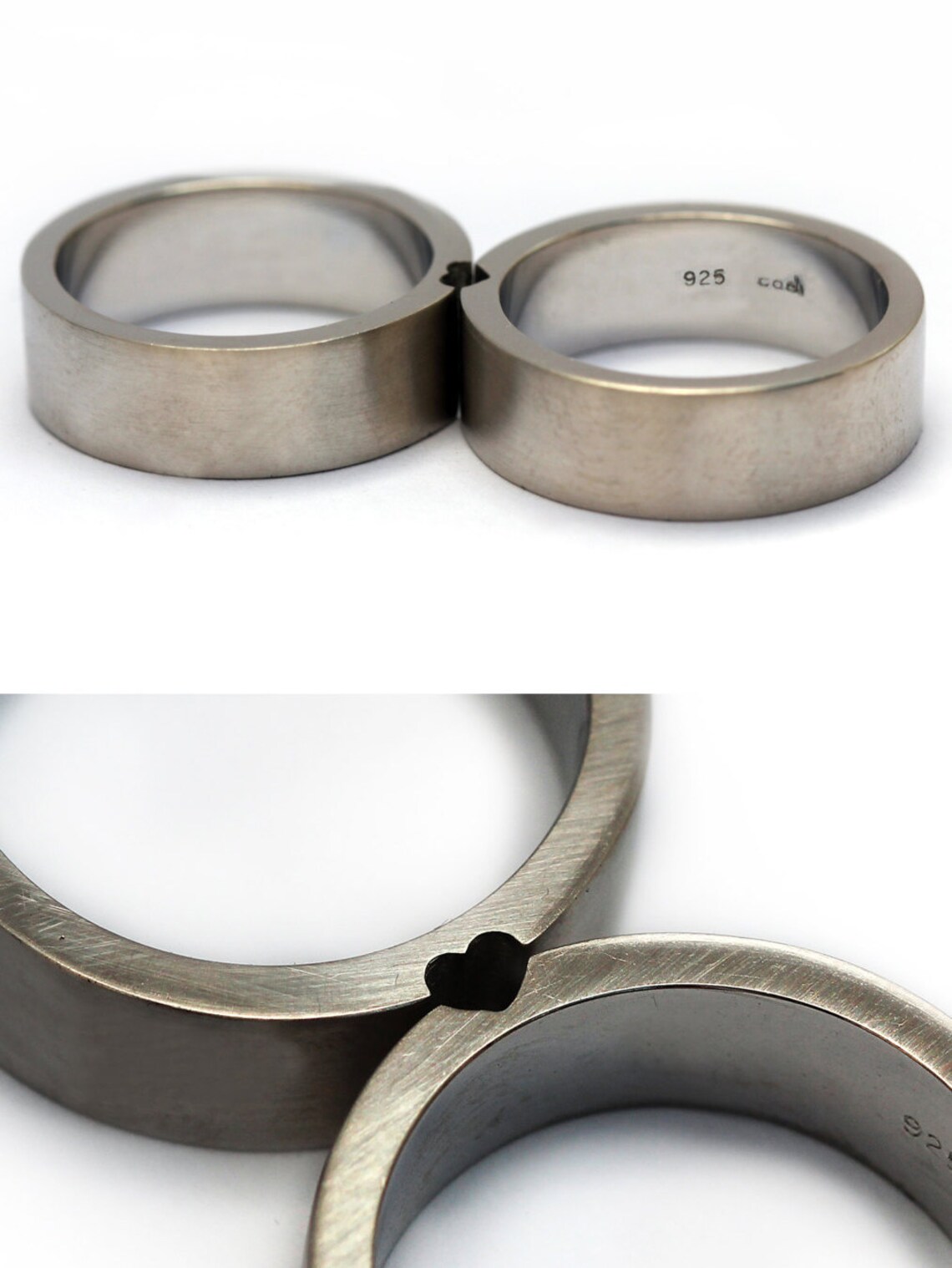 Wedding Ring Set Heart Ring Love Ring Sterling Silver - Etsy Canada