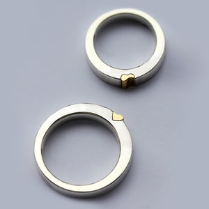 Magnet Split Heart Ring Set, His and Her Promise Ring, Matching Wedding ...