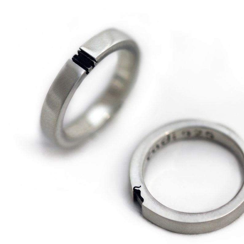 Elephant Love Custom Wedding or Promise Band Set, Wedding Anniversary ...