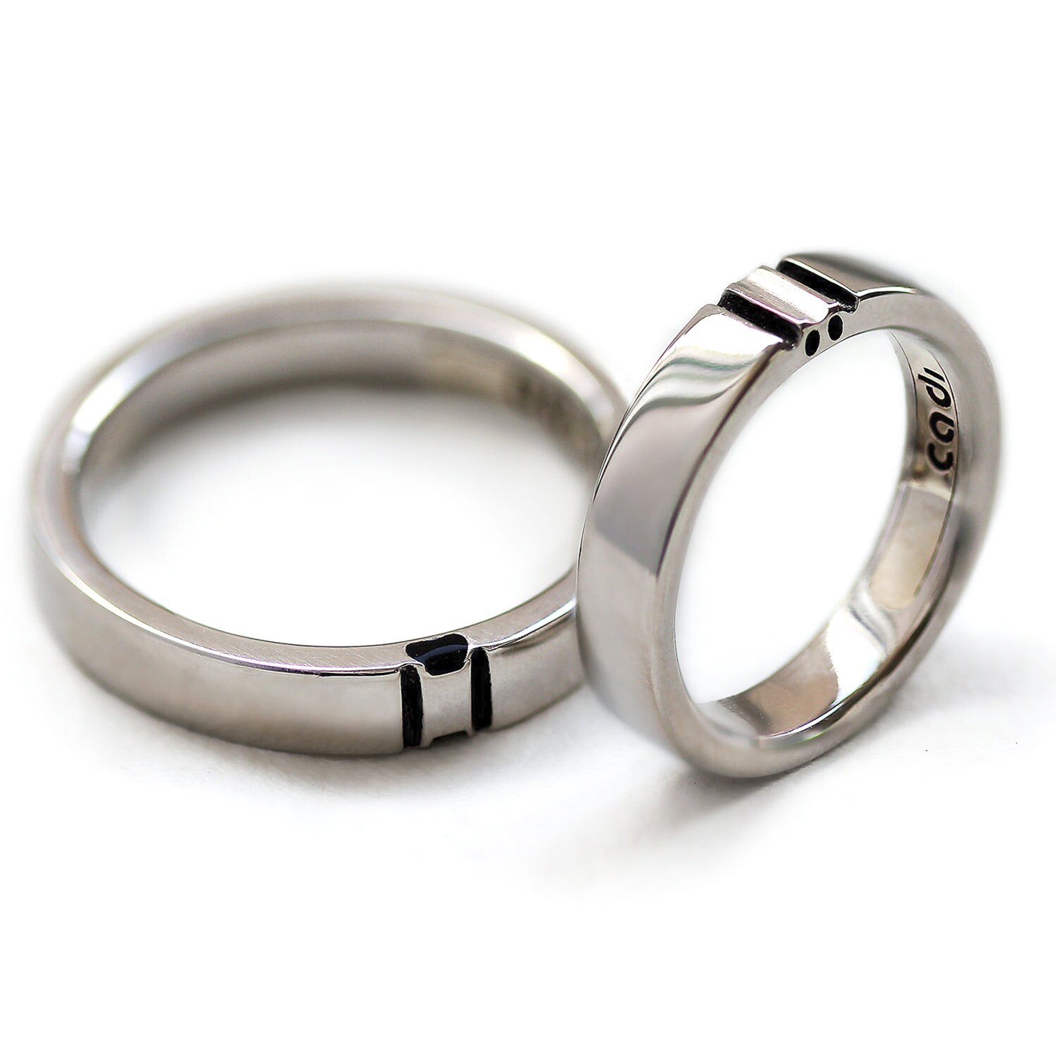 Couple Ring Set Men Platinum Wedding Band Matching Ring | Etsy