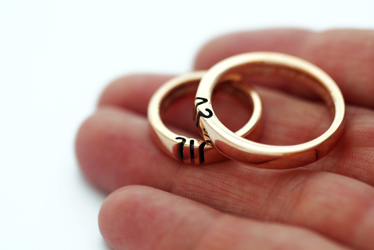 Custom Made Personalized Initial Ring Set for Couple, Unique Matching ...