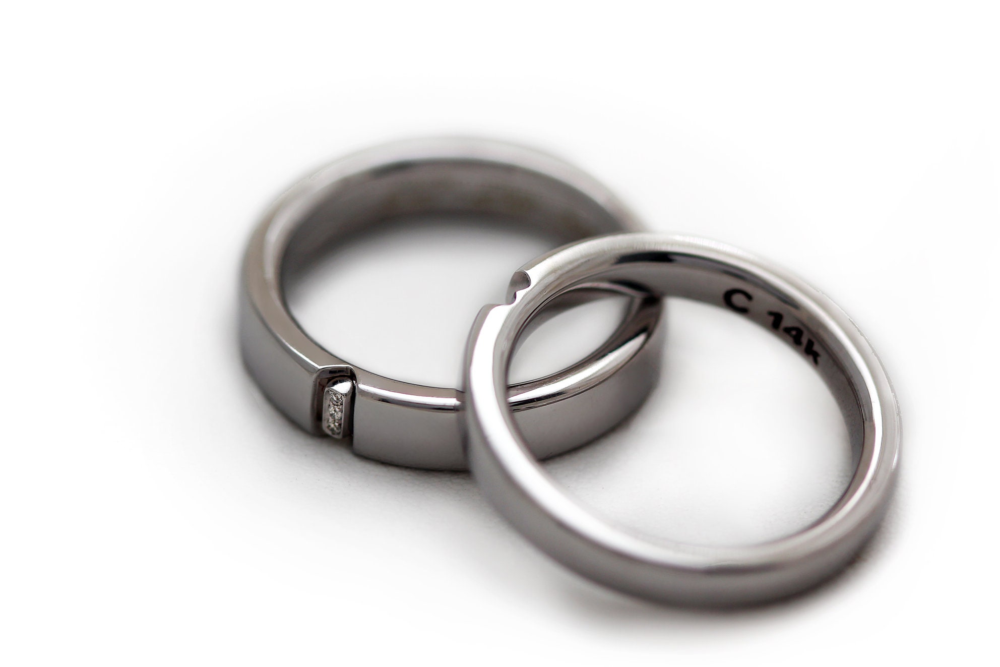 Matching Set Promise Ring in White Gold, Wedding and Engagement Diamond ...