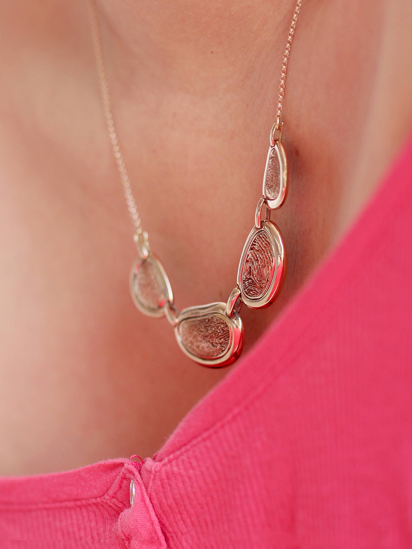 Family Finger Print Necklace Personalized Thumbprint Custom | Etsy