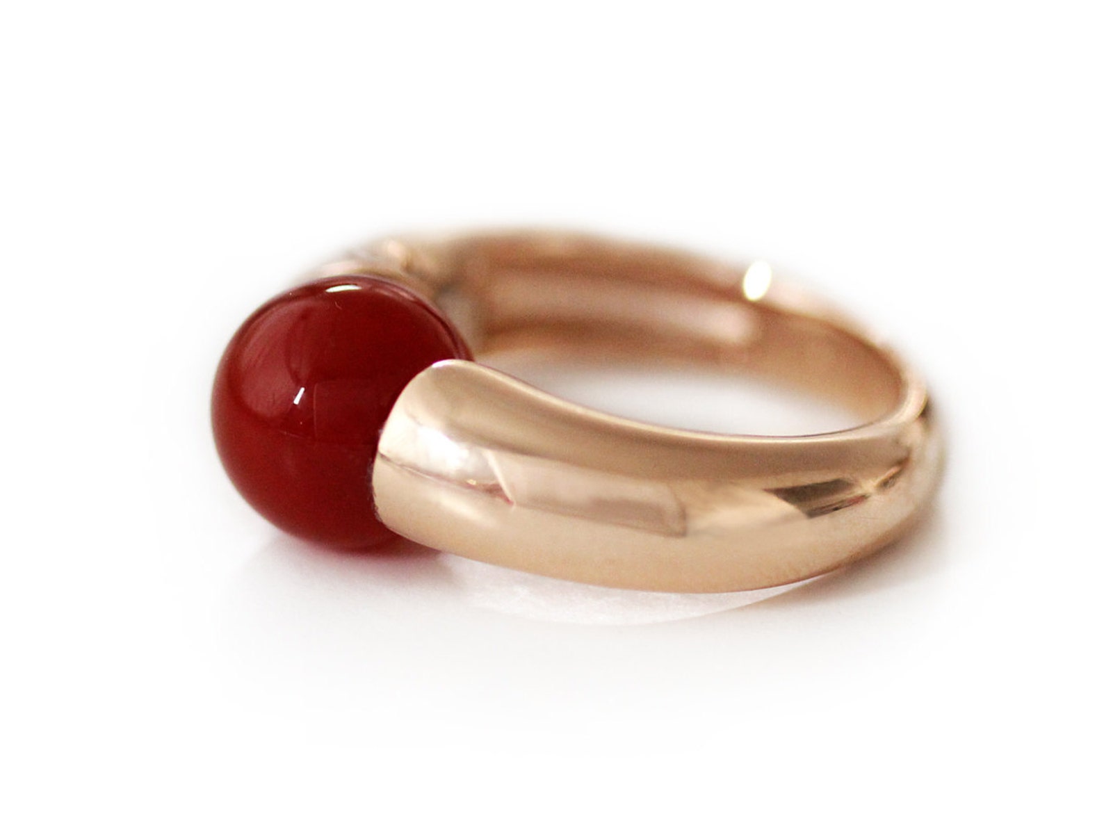 Red Stone Ring in Rose Gold Simple Ring Design Solitaire - Etsy