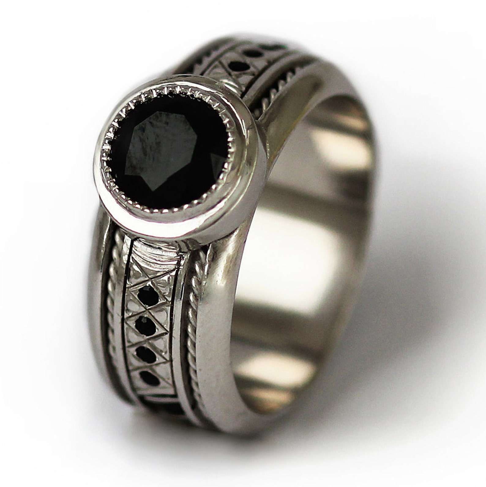 Unique Engagement Ring for Men Black Engagement Ringpromise | Etsy