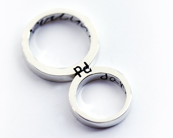 Unique Matching Wedding Band Wedding Band Set His and Her - Etsy