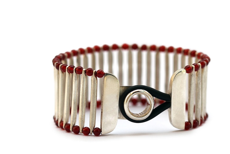 Elegant Red Bracelet for Woman in Sterling Silver Agate - Etsy