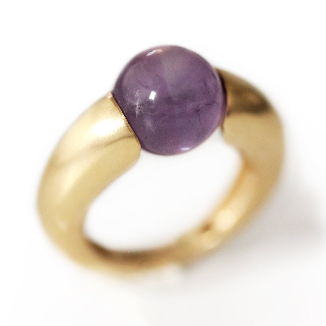 Amethyst Ring, Simple Ring, Gold Ring, Gemstone Ring, Amethyst Ring ...