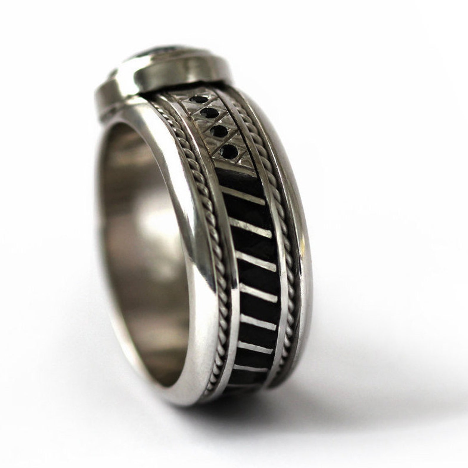 Unique Engagement Ring for Men Black Engagement Ringpromise | Etsy