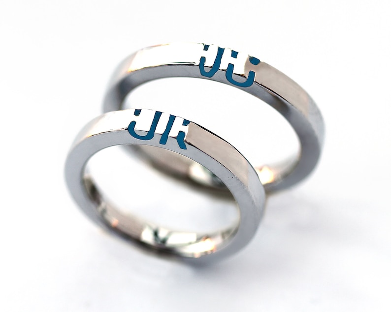 Initial Man Promise Ring Couple Ring Wedding Ring Set | Etsy