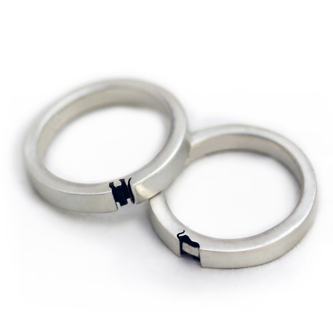 Elephant Love Custom Wedding or Promise Band Set, Wedding Anniversary ...