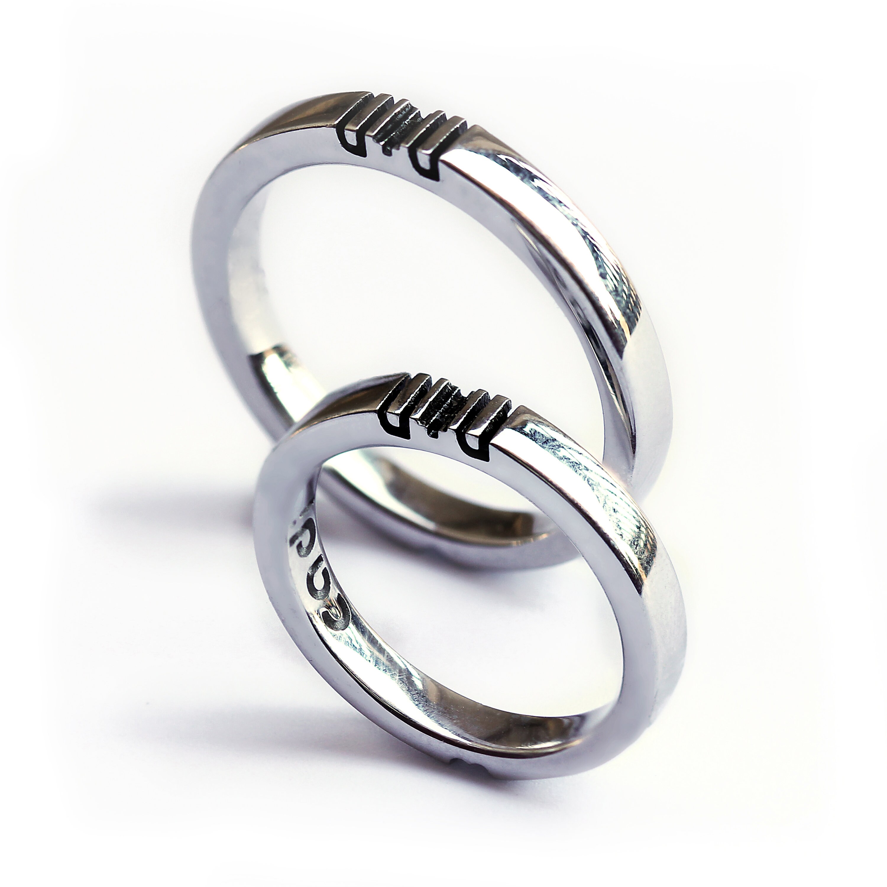 His and Hers Matching Promise Rings, Initials Ring, Cute Heart Ring Set ...