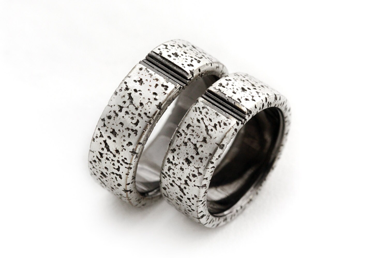 Unique Wedding Band Matching Ring Couple Ring Rustic Silver - Etsy