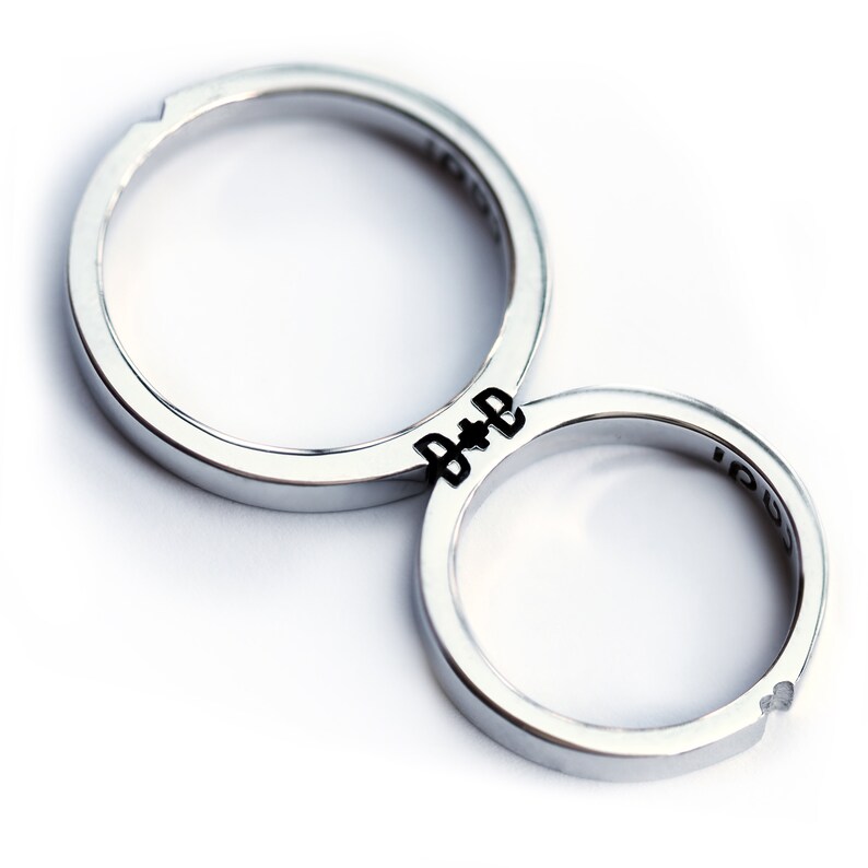 His and Hers Matching Promise Rings Initials Ring Cute Heart - Etsy