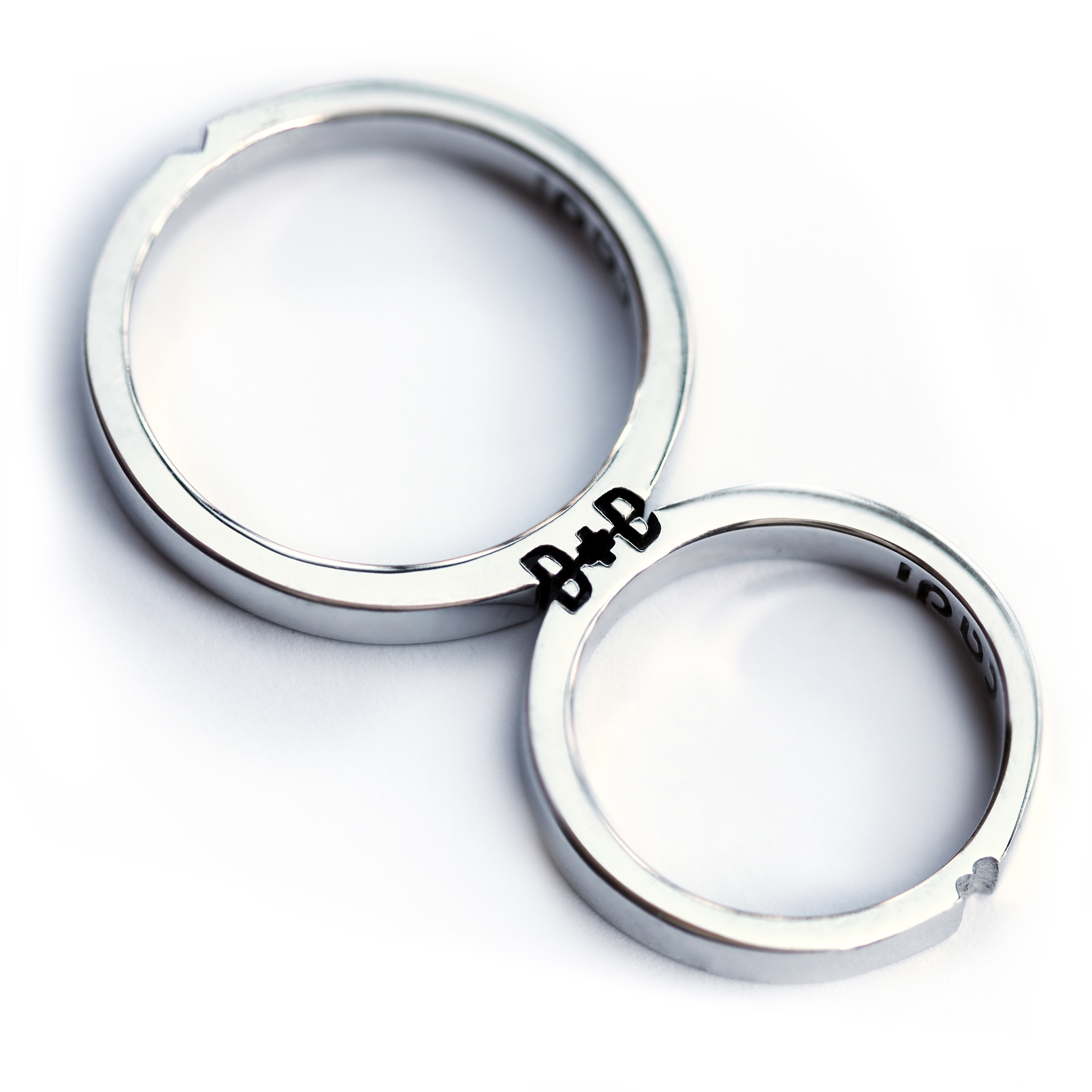 His and Hers Matching Promise Rings, Initials Ring, Cute Heart Ring Set ...