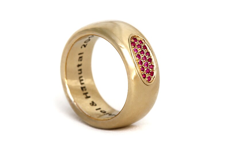 Ruby Ring, Ruby Wedding Ring, Pink Wedding Band, Gold Ruby Engagement ...