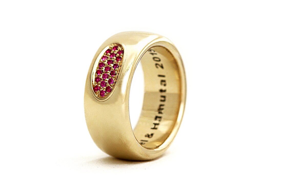 Ruby Ring Ruby Wedding Ring Pink Wedding Band Gold Ruby | Etsy