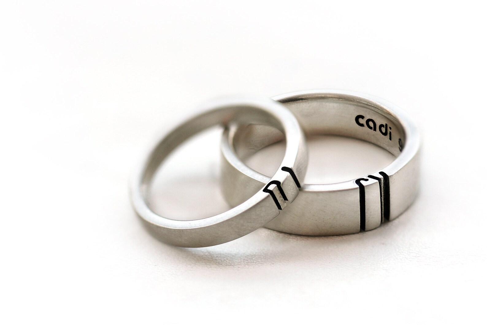 Initial Couple Rings His and Her Set of Two Rings 2 Unique - Etsy