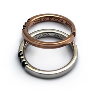 Initials Matching Set Promise Ring in Rose Gold, Heart Wedding and ...