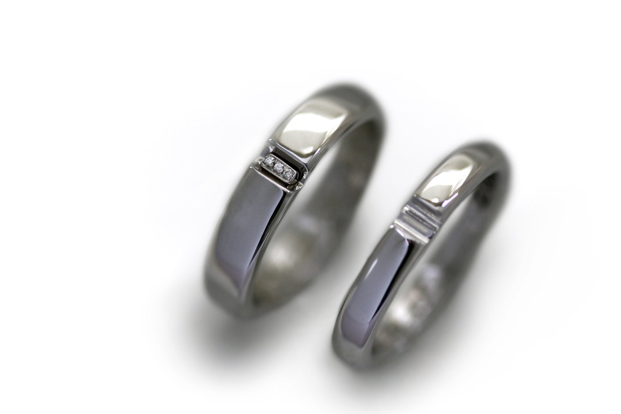 Matching Set Promise Ring in White Gold, Wedding and Engagement Diamond ...