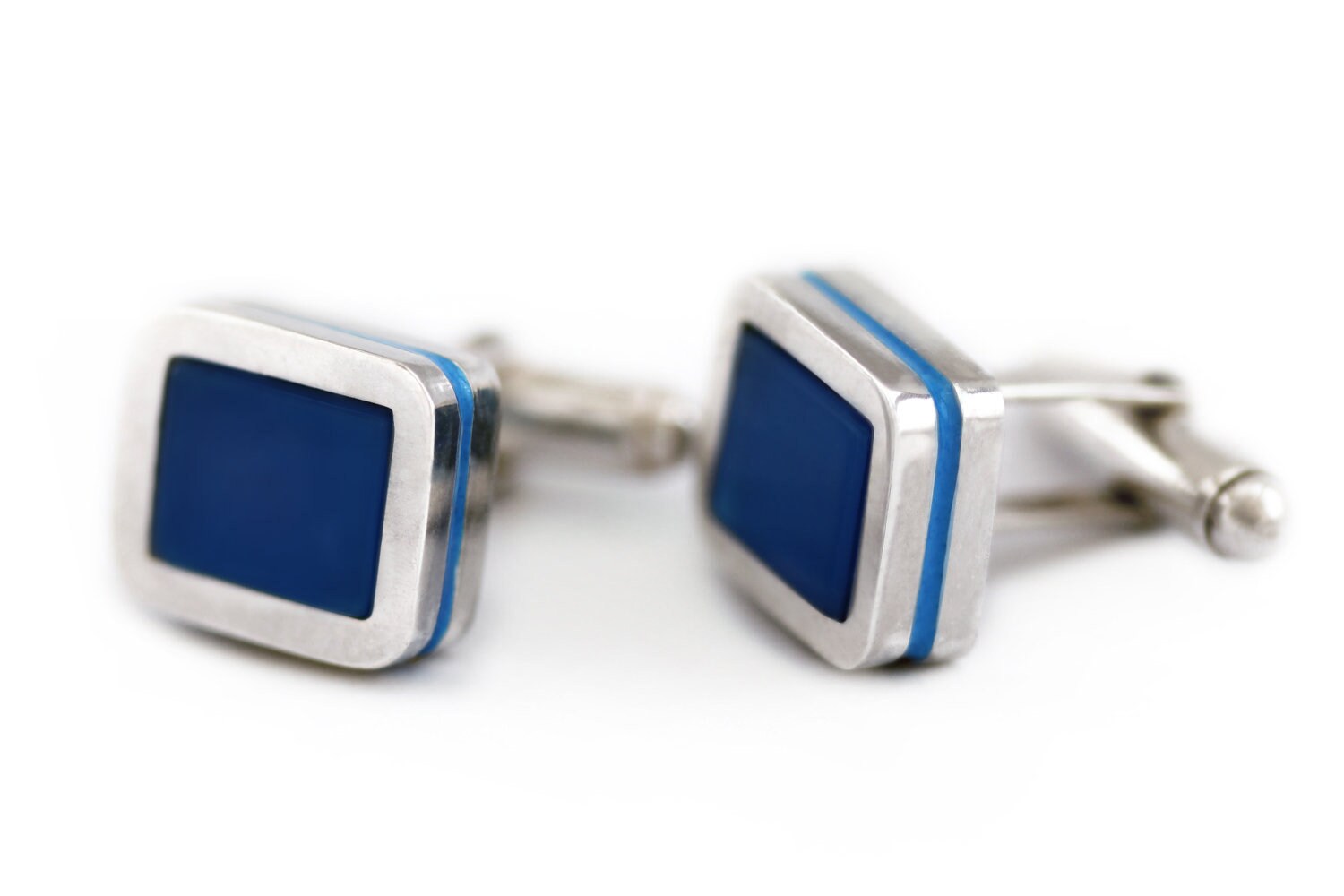 Personalized Cufflinks for Men, Nautical Blue Cuff Links Gift for ...