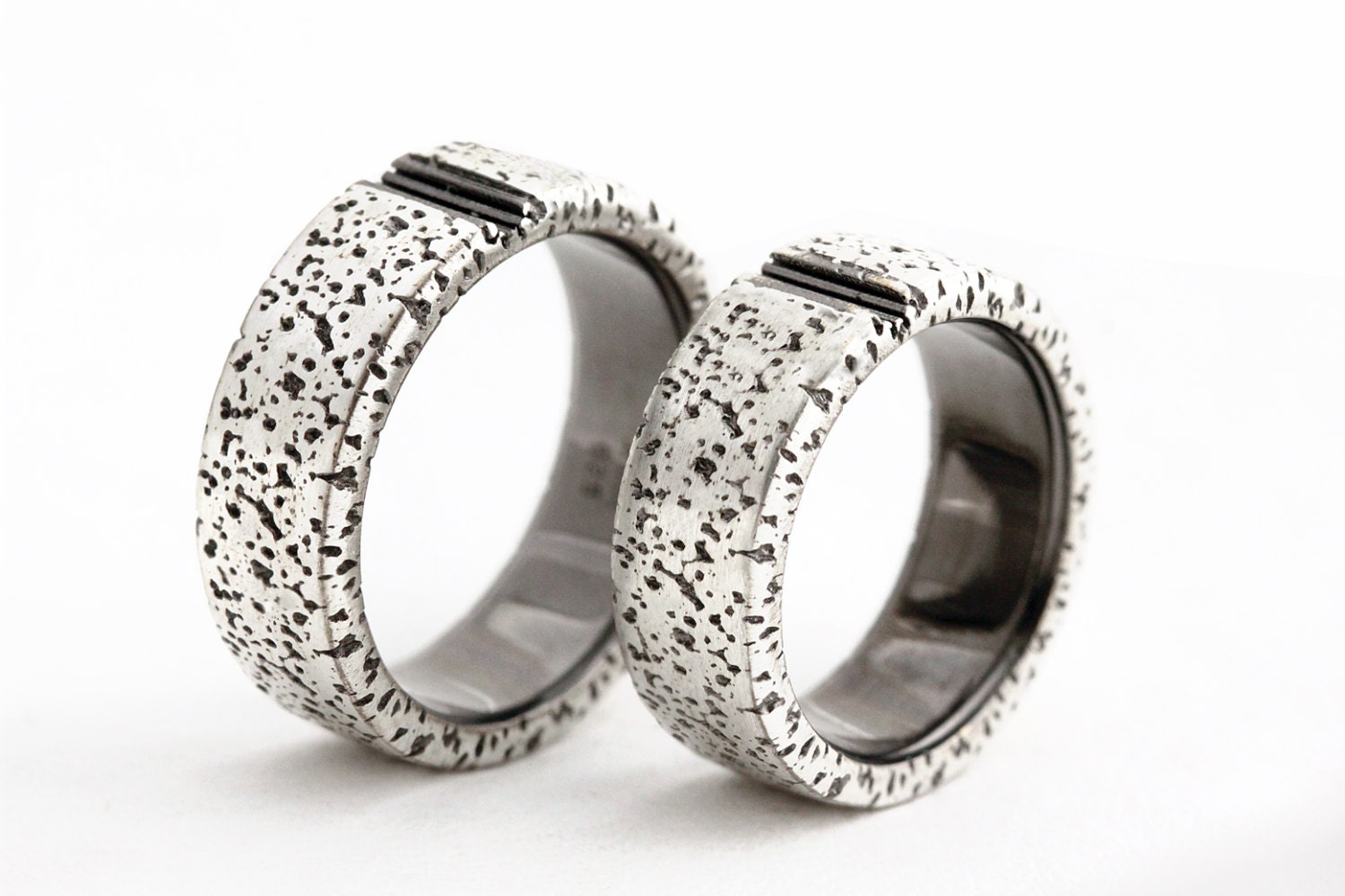 Unique Wedding Band Matching Ring Couple Ring Rustic Silver - Etsy