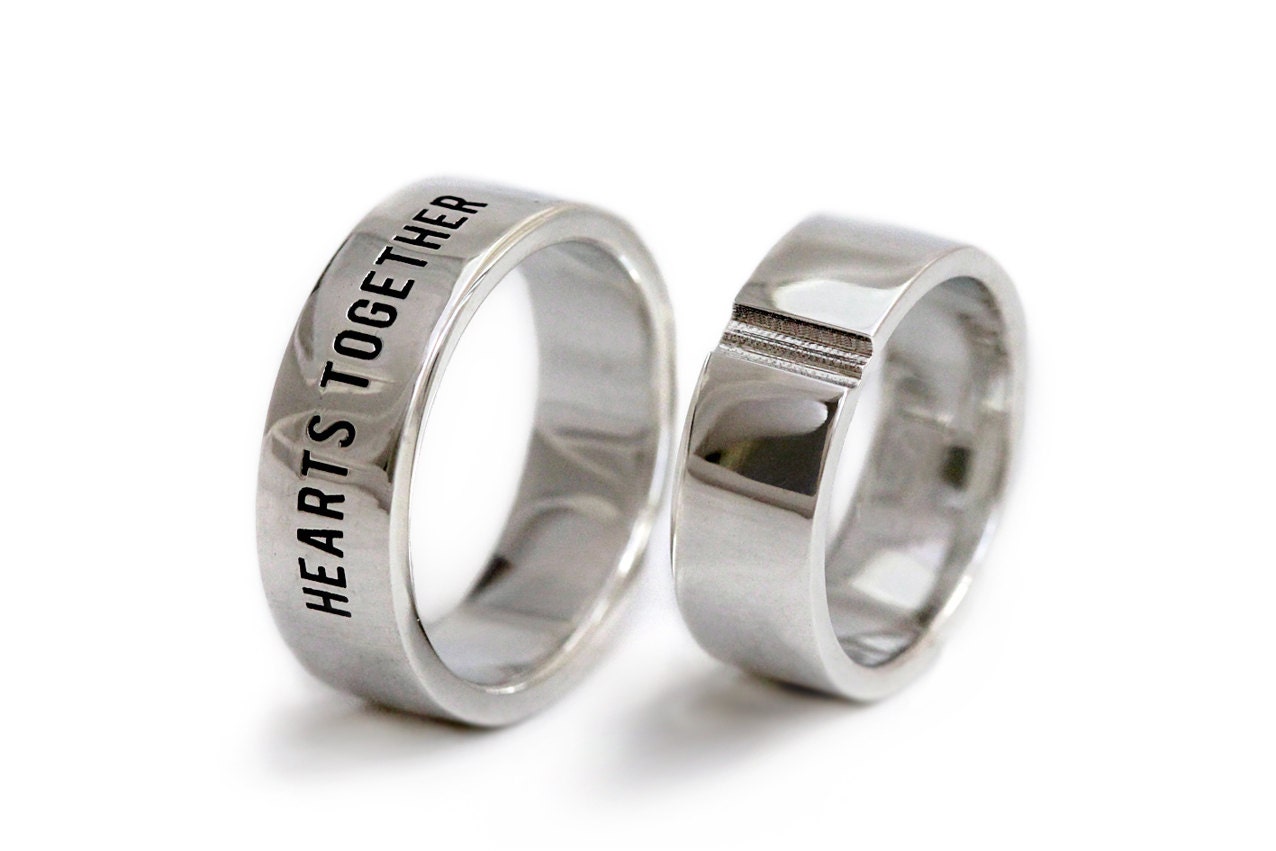 Personalized-hearts Together Matching Ring Set Couples Ring - Etsy UK