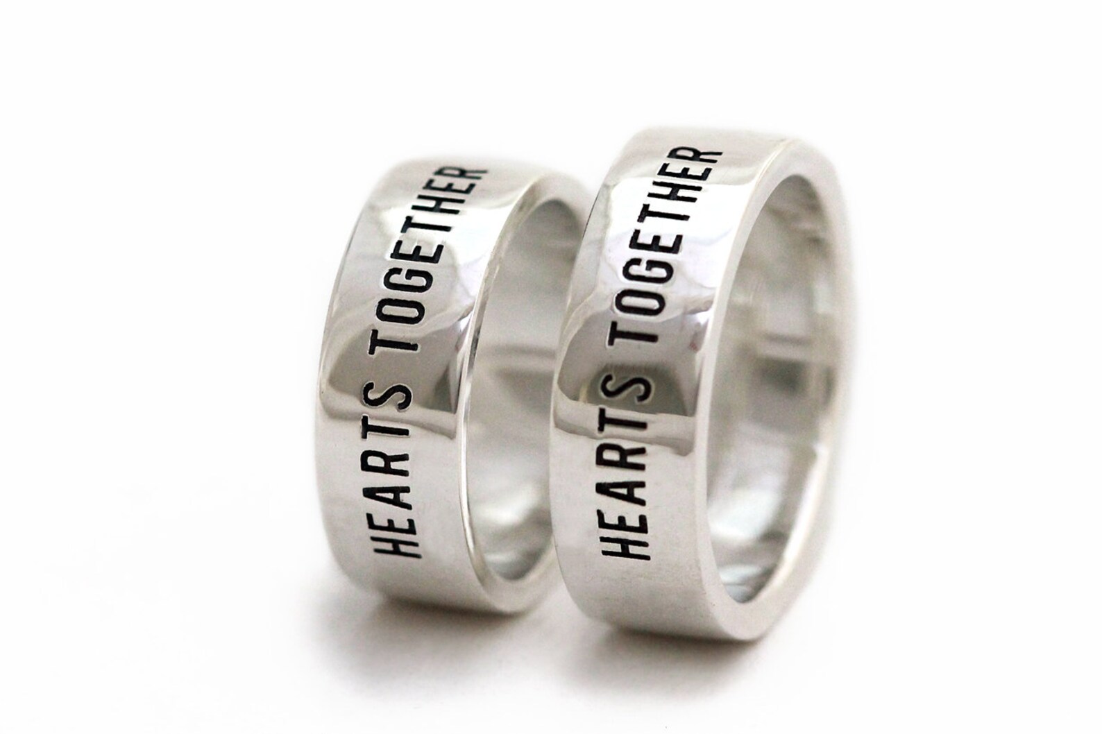 Personalized-hearts Together Matching Ring Set Couples Ring - Etsy UK
