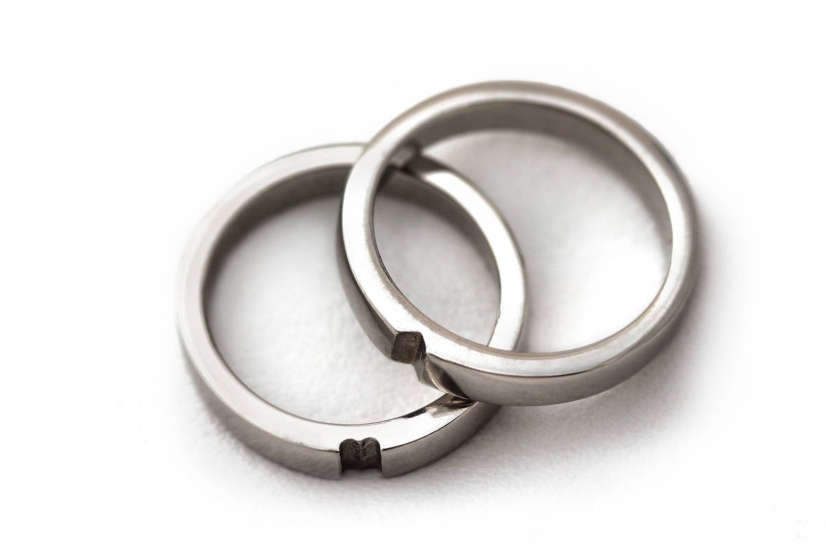 Heart Matching Wedding Bands Platinum Wedding Ring Sets | Etsy