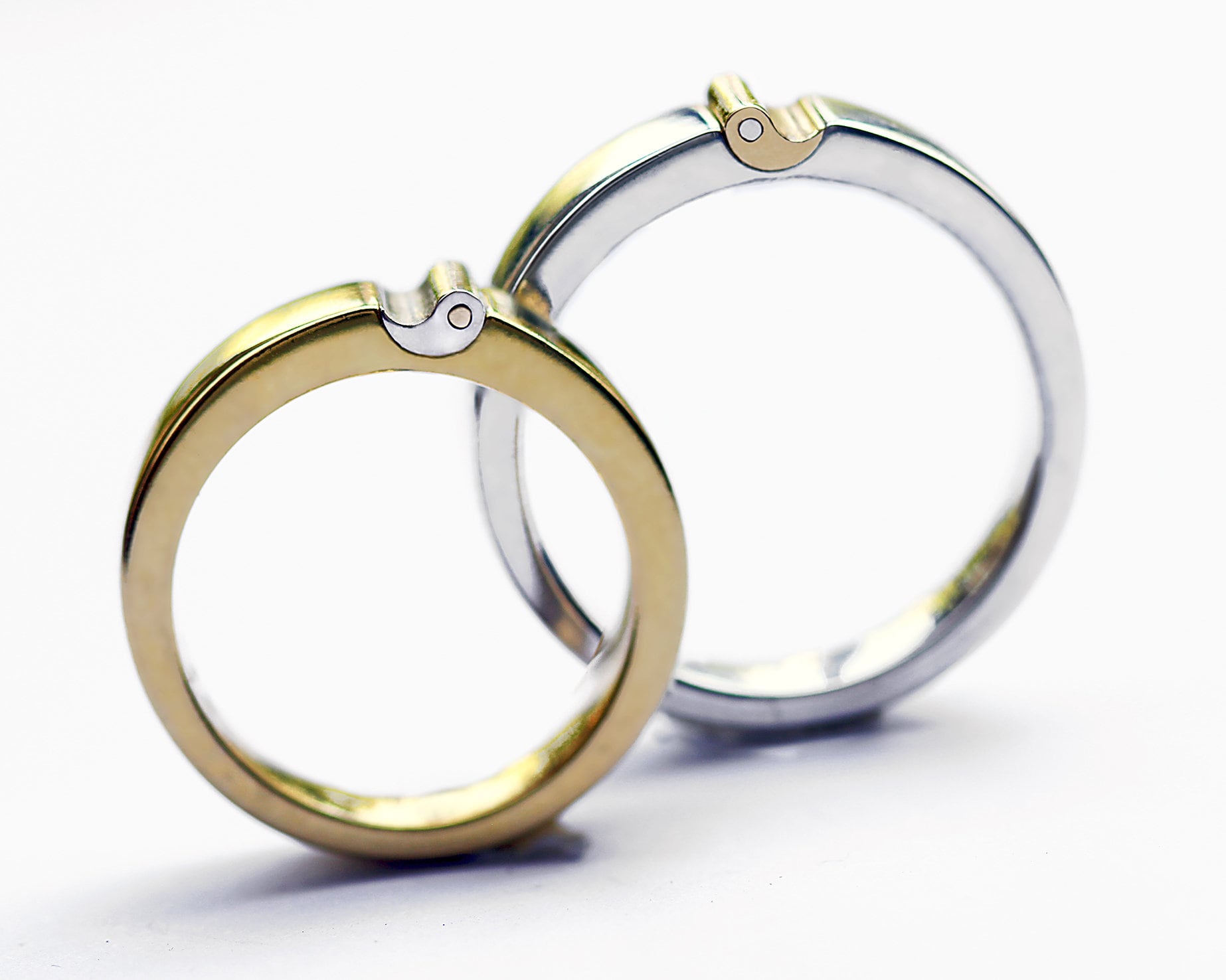 Yin Yang Couple Rings His and Hers Matching Wedding Bands | Etsy