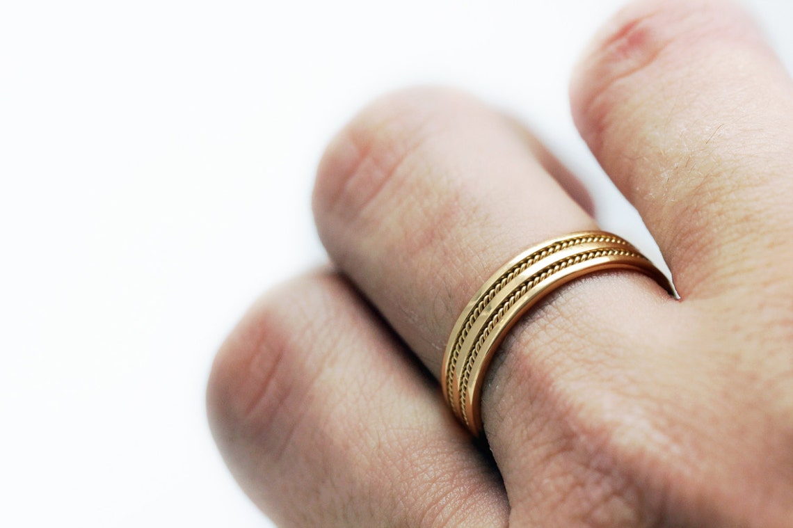 Gold Filigree Wedding Ring Sets - Braided Bands -wedding Band for Men ...