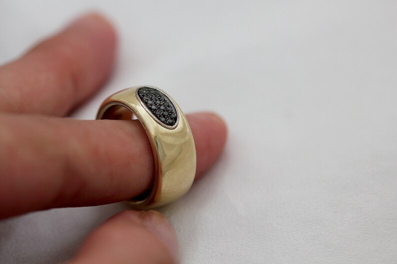 Black Diamond Engagement Ring, Mens Wedding Band, Unisex Engagement ...