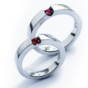 Engagement Rings for Couples in Gold, Tourmaline & Ruby Gemstone ...