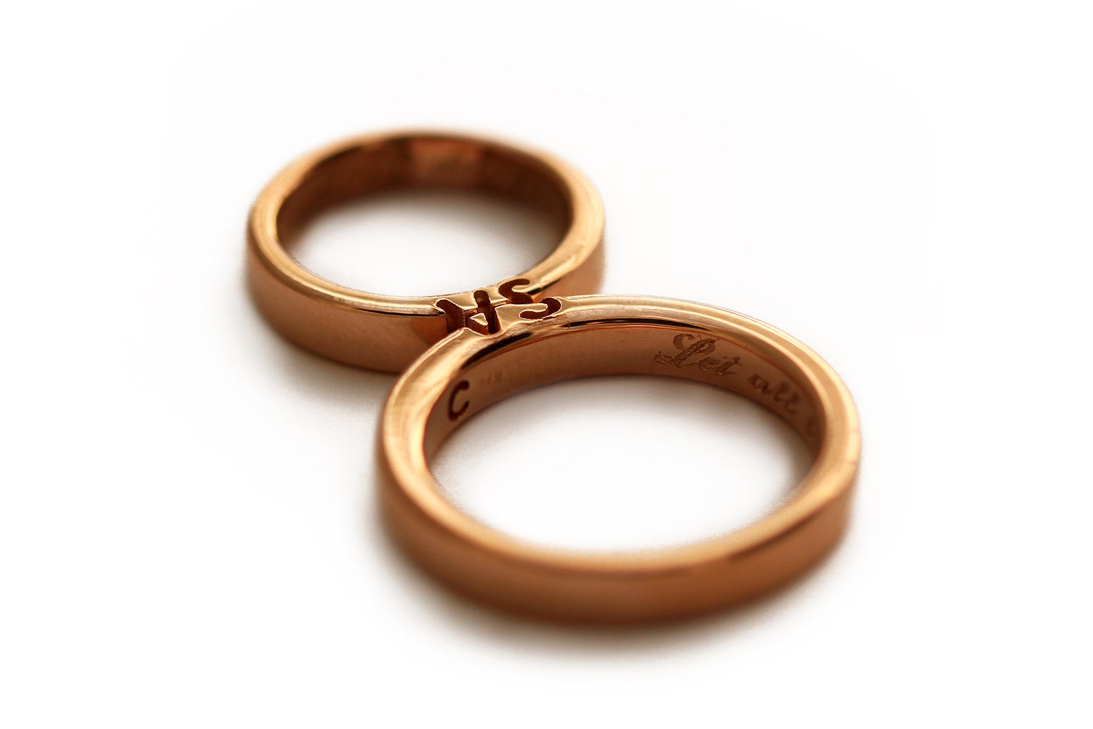 Custom Made Personalized Initial Ring Set for Couple Unique - Etsy