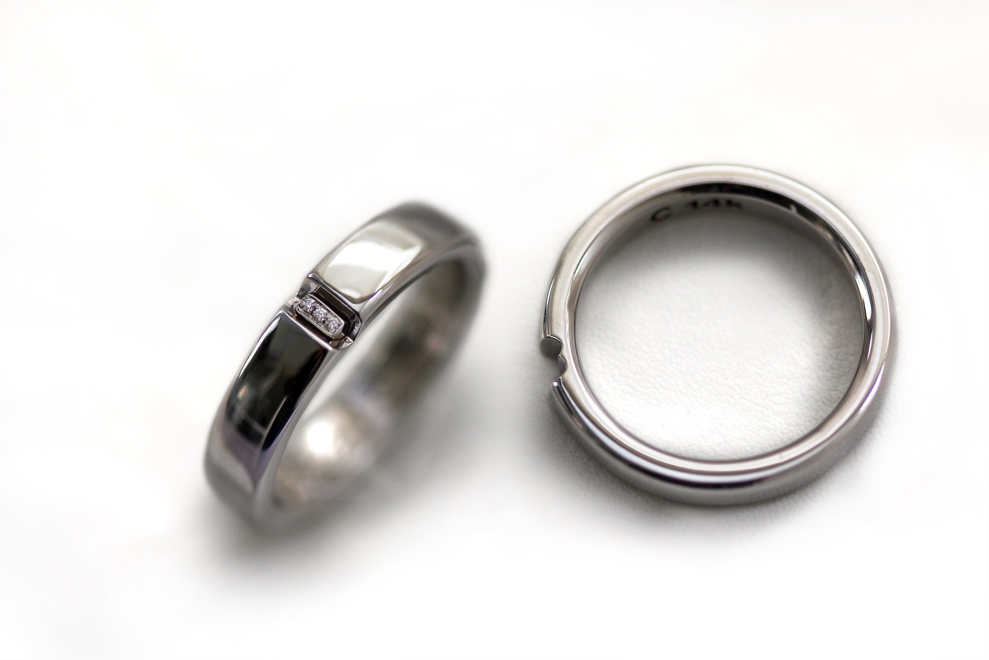 Matching Set Promise Ring in White Gold, Wedding and Engagement Diamond ...