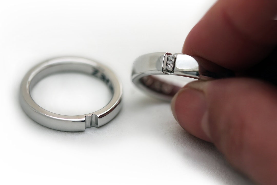 Matching Set Promise Ring in White Gold, Wedding and Engagement Diamond ...