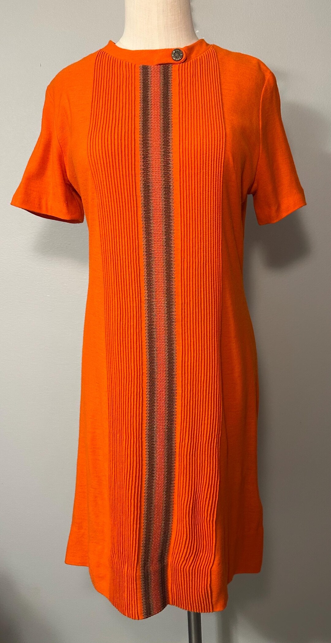 Vintage Lightweight Wool Orange Shift Dress - Etsy