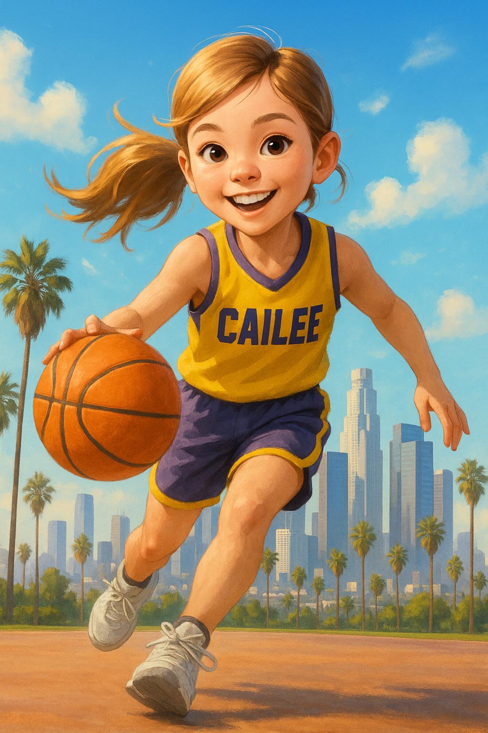 Custom Sports Portrait for Kids – Personalized Character Art With Name ...