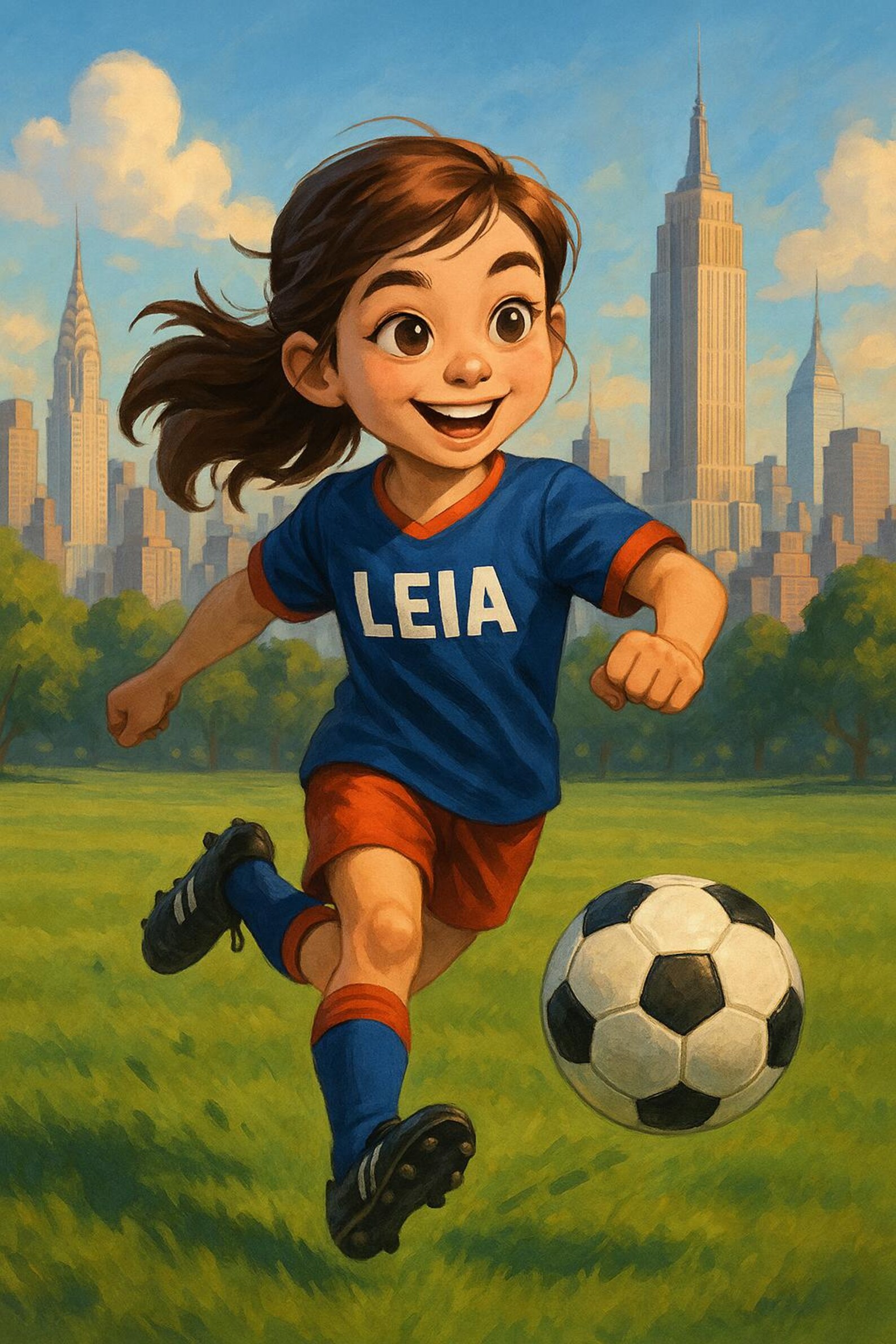Custom Sports Portrait for Kids – Personalized Character Art With Name ...