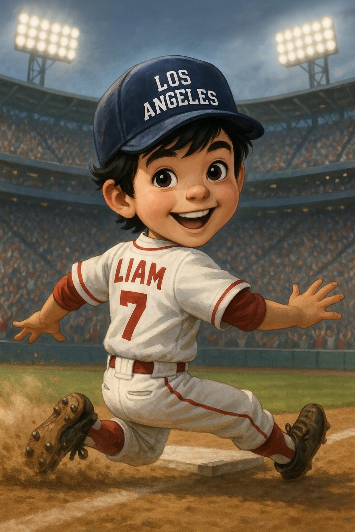 Custom Sports Portrait for Kids – Personalized Character Art With Name ...
